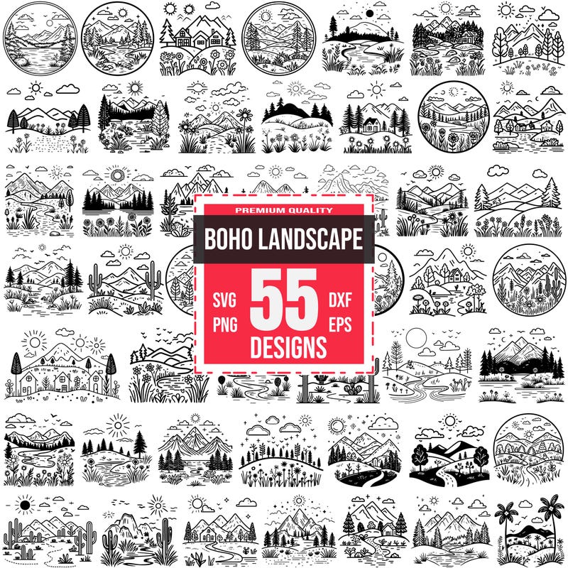 Landscape Svg - Etsy