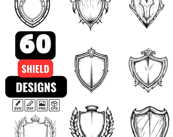 Shield Outline #7 - PNG & SVG - Etsy Canada