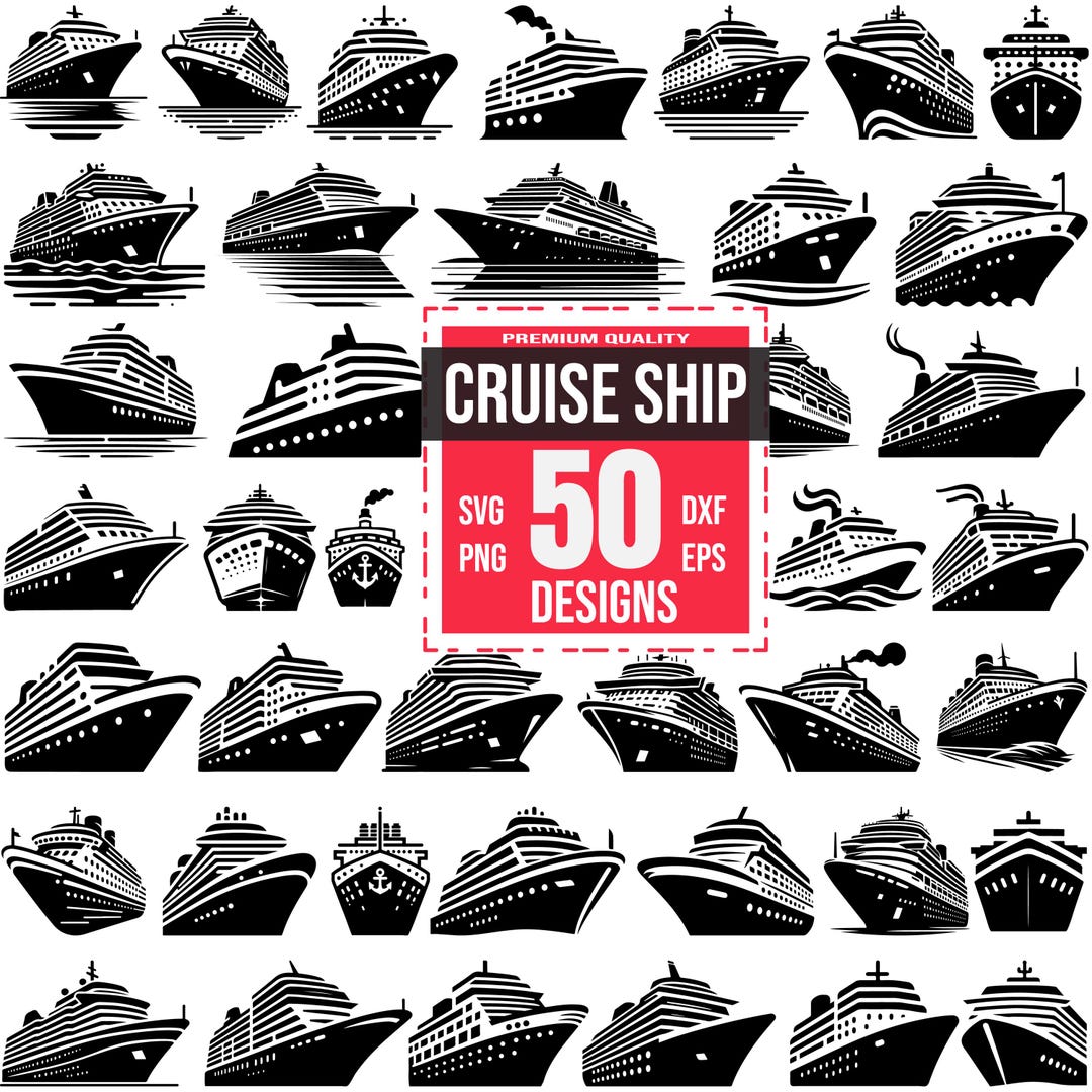 Cruise Ship Svg Bundle, Ocean Liner Svg, Cruise Ship Clipart, Nautical ...