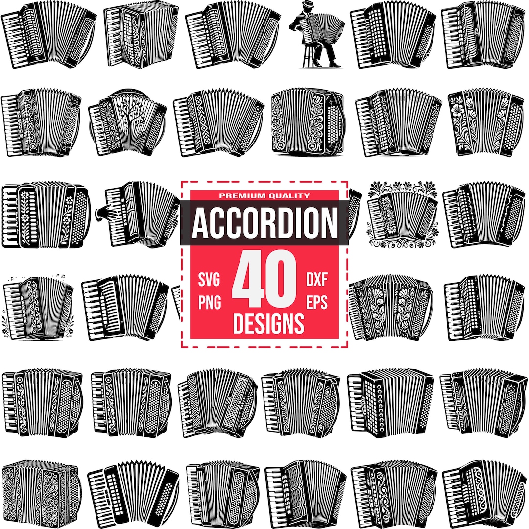 Accordion Svg Bundle, Accordion Png, Musical Instrument Svg, Accordion ...