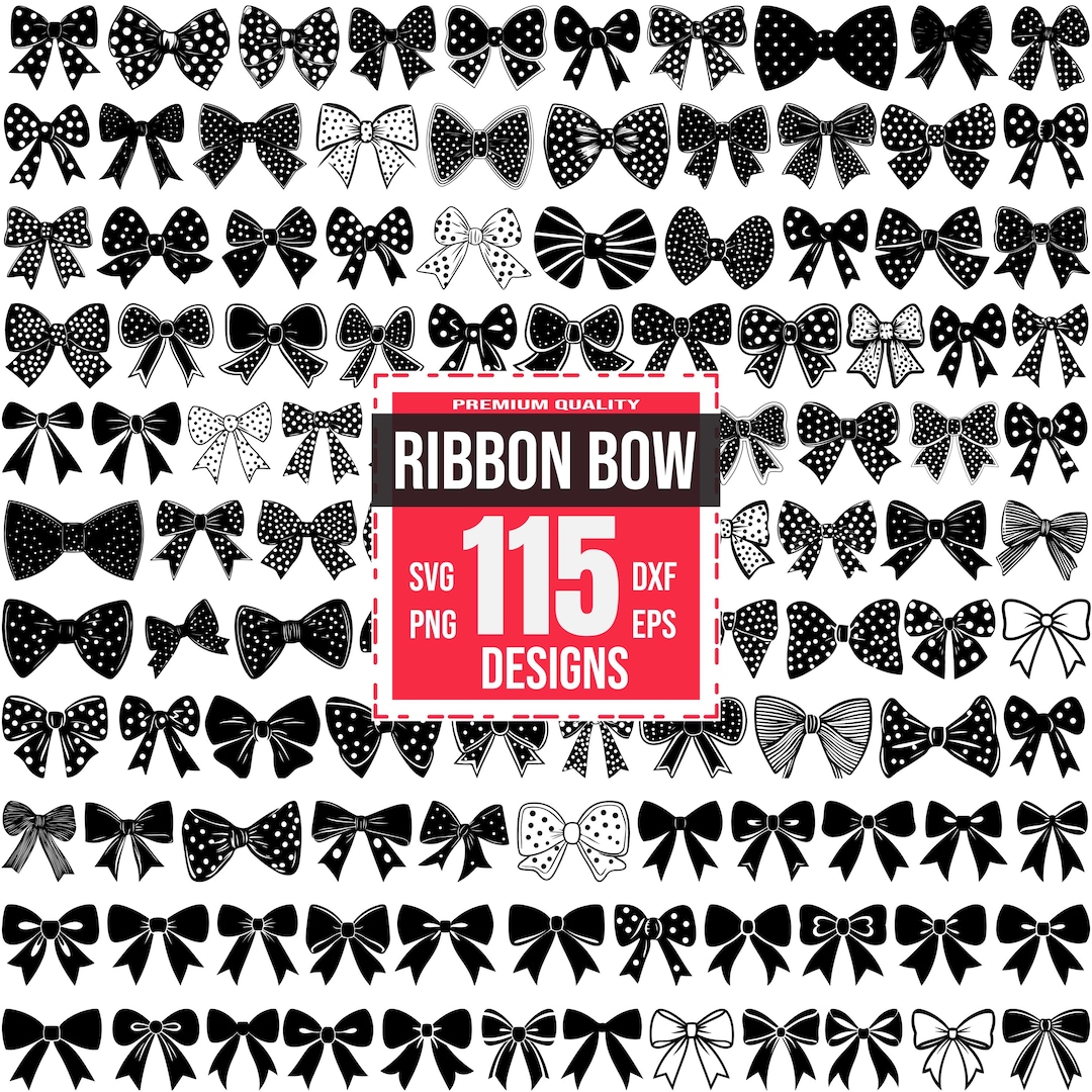 Ribbon Bow Svg Bundle,cute Bow Svg, Decorative Bow Svg, Festive Bow Svg ...