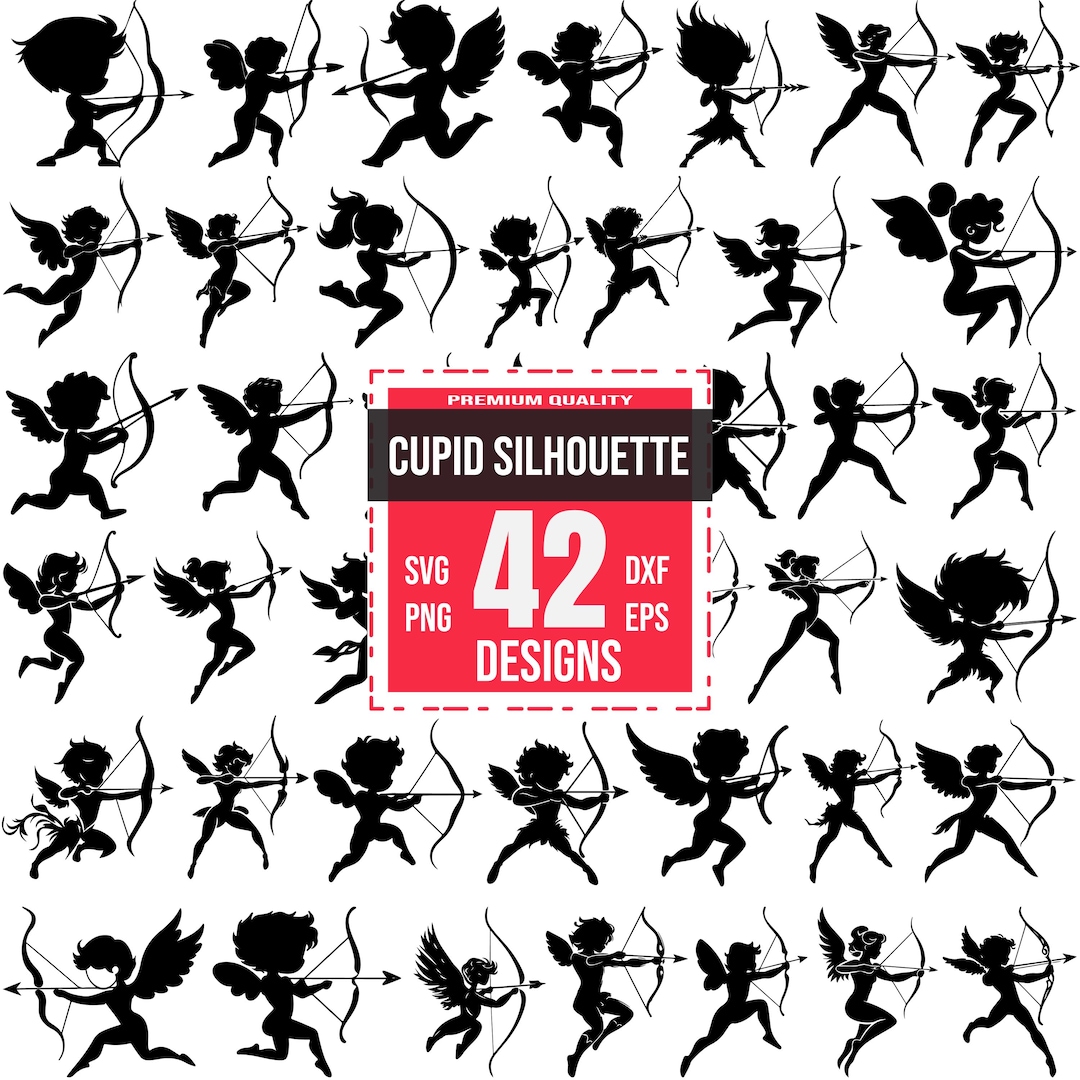 Cupid Svg Bundle, Romantic Cupid Svg, Cupid Clipart Svg, Valentine ...