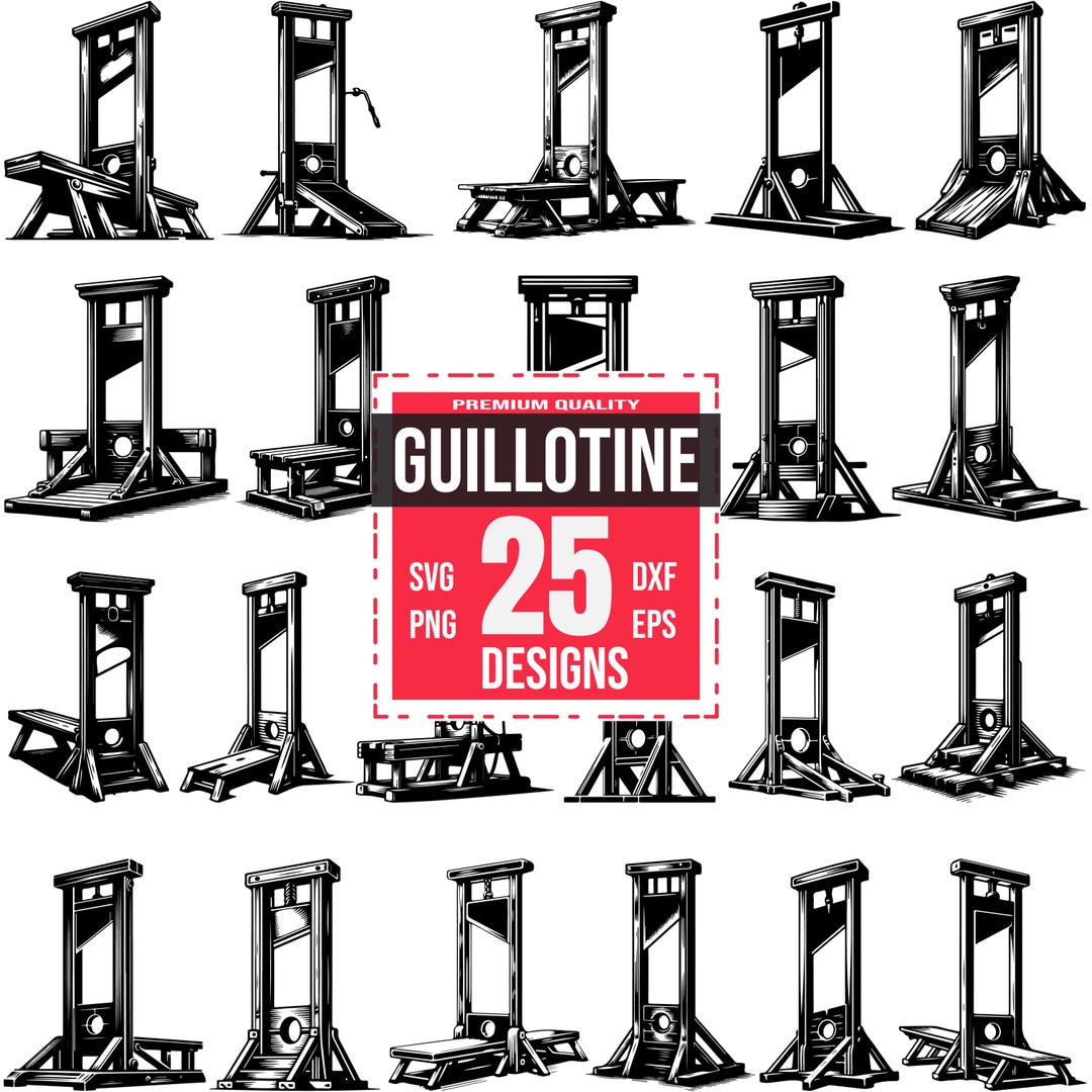 Guillotine SVG Bundle | 25 Dark History & Gothic Designs | Horror ...