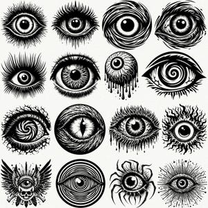 55 Creepy Eye SVG Bundle – Horror Eyeball Set, Scary Eye, Dripping Eye ...