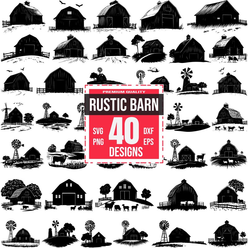 Barn Silhouette - Etsy