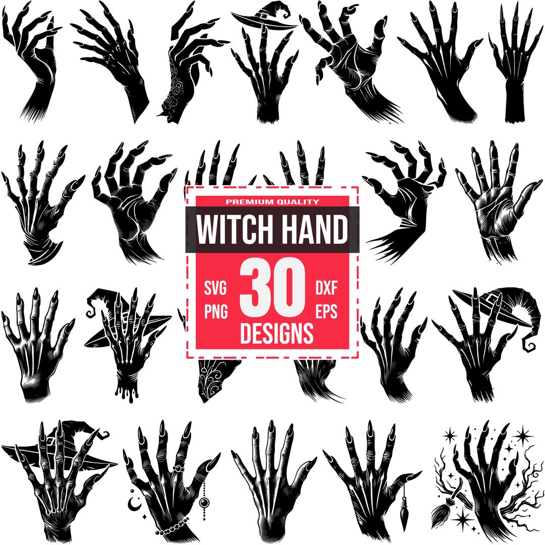 Witch Hand Svg Bundle, Witch Hand Png, Witchy Svg, Witch Hand Clipart ...