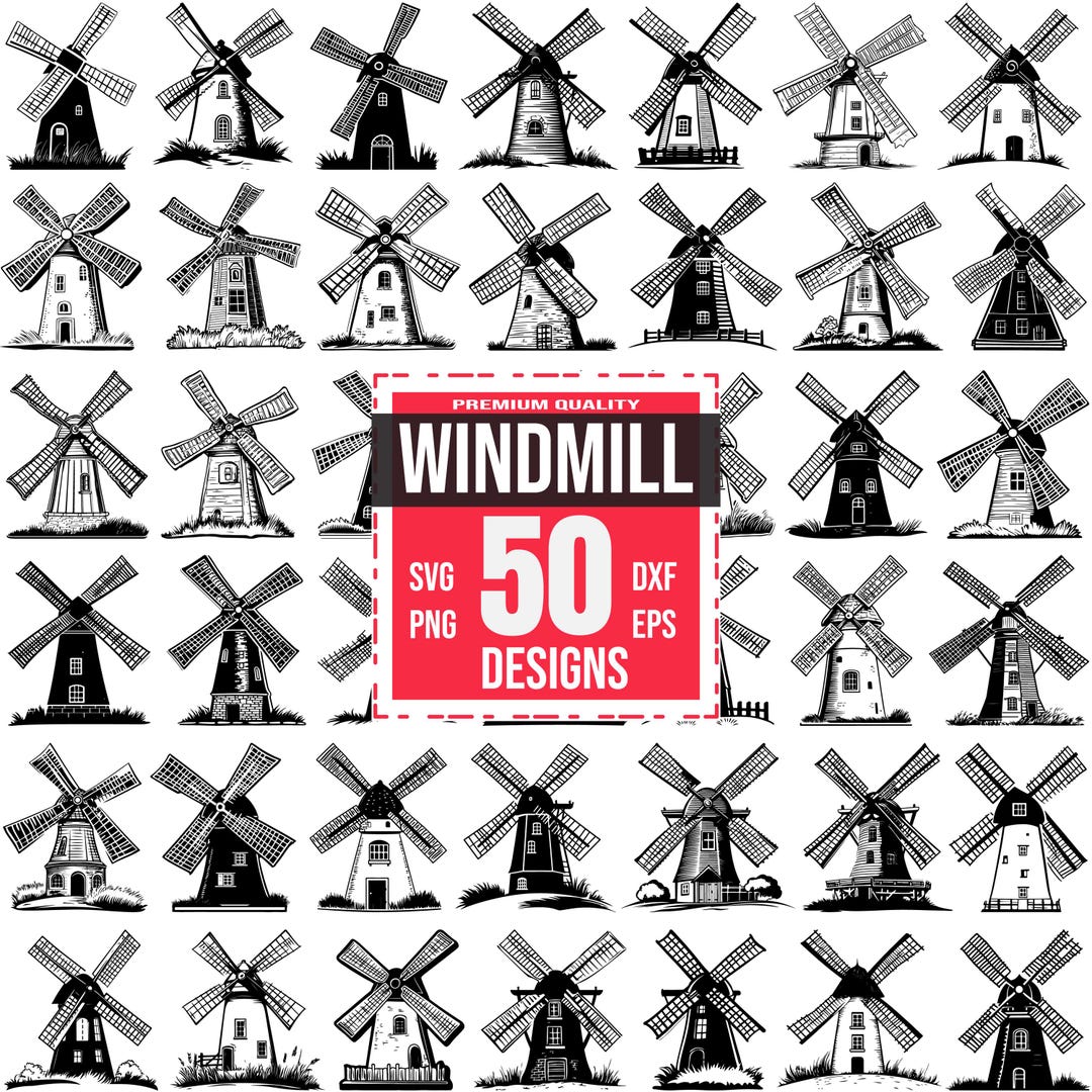 Windmill Svg Bundle, Windmill Svg, Windmill Png, Dutch Windmill Svg ...