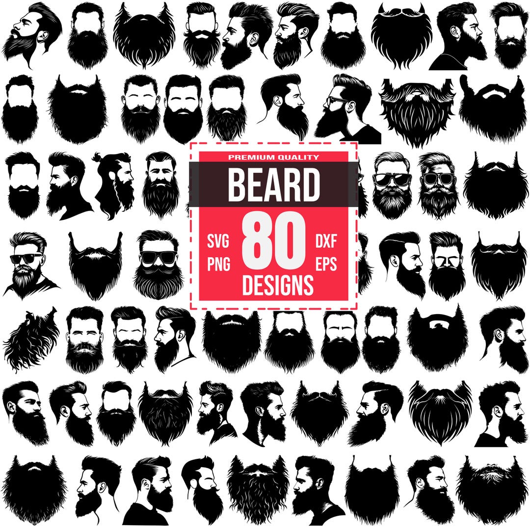 Beard Svg, Beard Svg Bundle, Beard Cut File, Mustach Svg, Beard Clipart ...