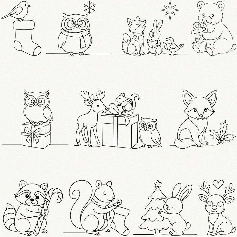 70 Christmas Woodland Animal SVG Bundle – Cute Winter Forest Animals ...