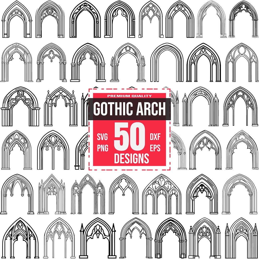 Gothic Arch Svg Bundle, Gothic Arch, Gothic Arch, Gothic Arch Eps ...