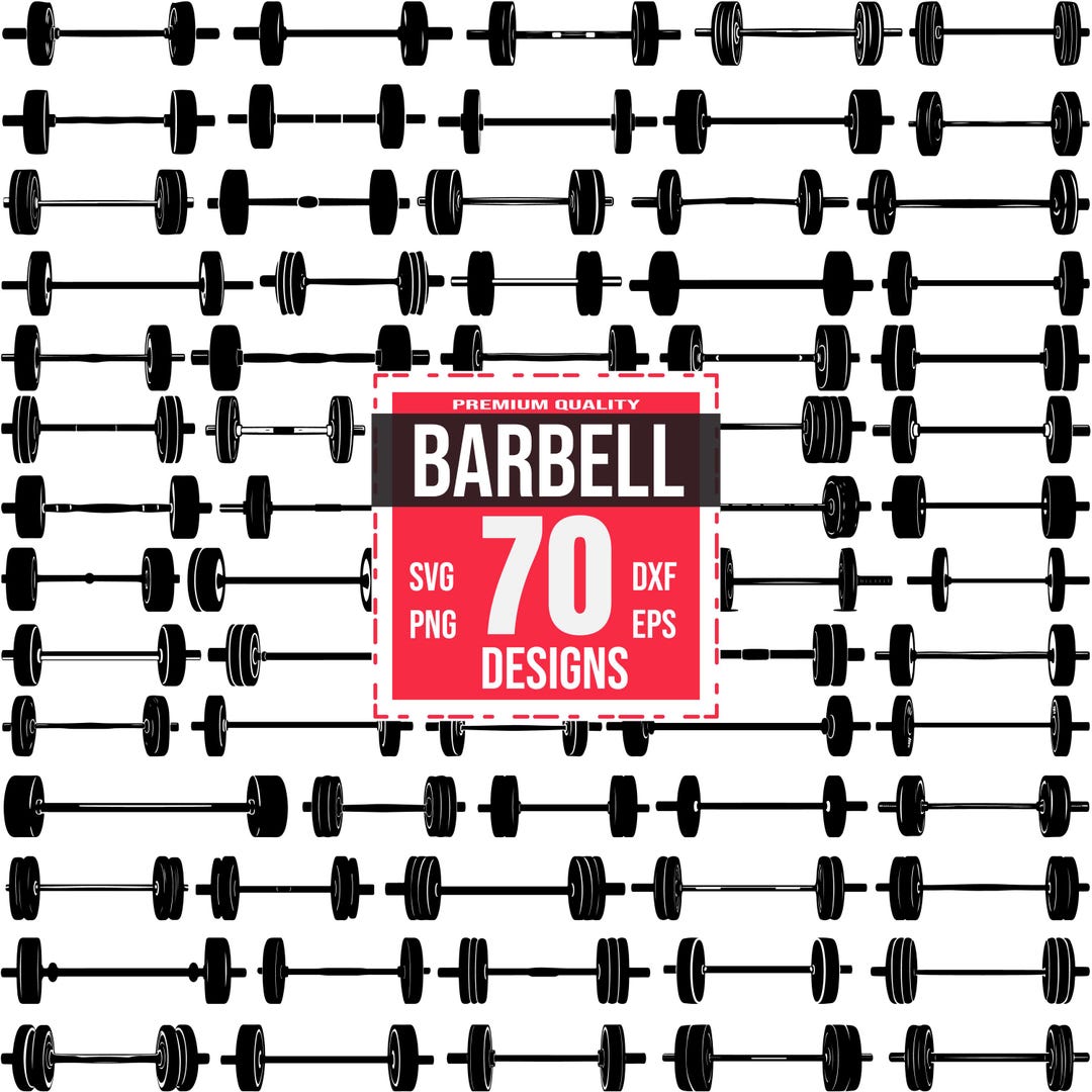 Barbell Svg Bundle, Gym Svg, Workout Svg, Barbell Clipart ...