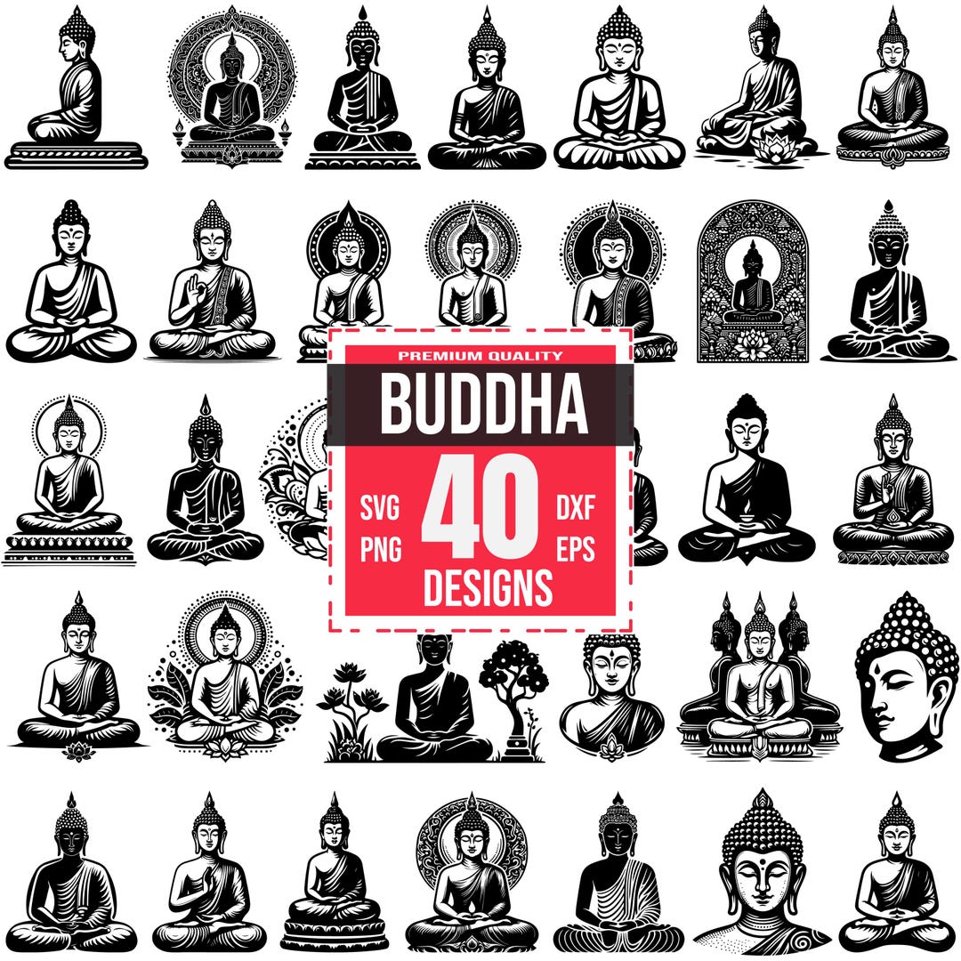 Buddha Svg Bundle, Buddha Clipart, Buddha Png, Buddha Dxf, Buddha Eps ...