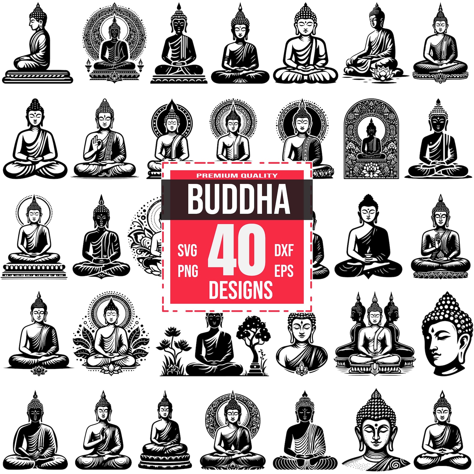 Buddha Svg Bundle, Buddha Clipart, Buddha Png, Buddha Dxf, Buddha Eps ...