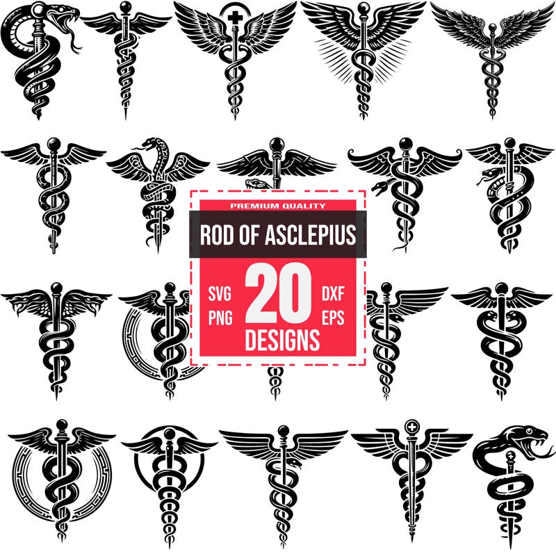 Rod of Asclepius - Etsy