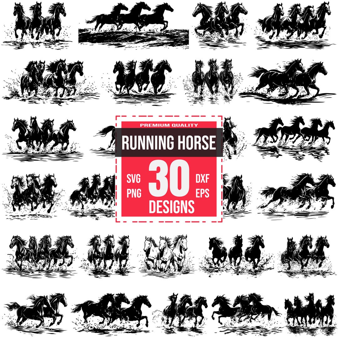 Running Horses Svg Bundle, Horse Herd Svg, Rustic Horse Svg, Horse ...