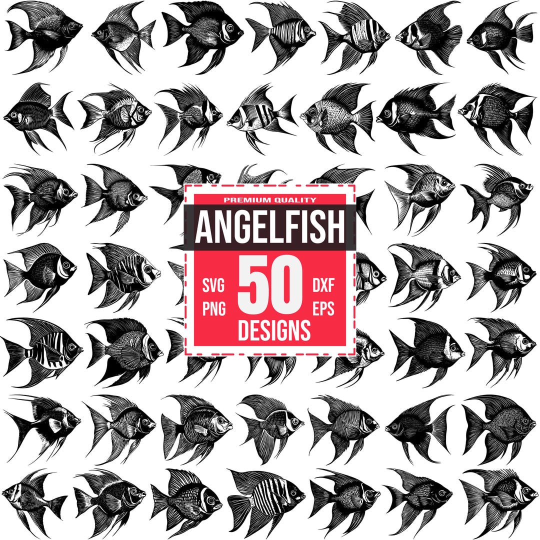 Angelfish Svg Bundle, Angelfish Png, Tropical Fish Svg, Angelfish ...