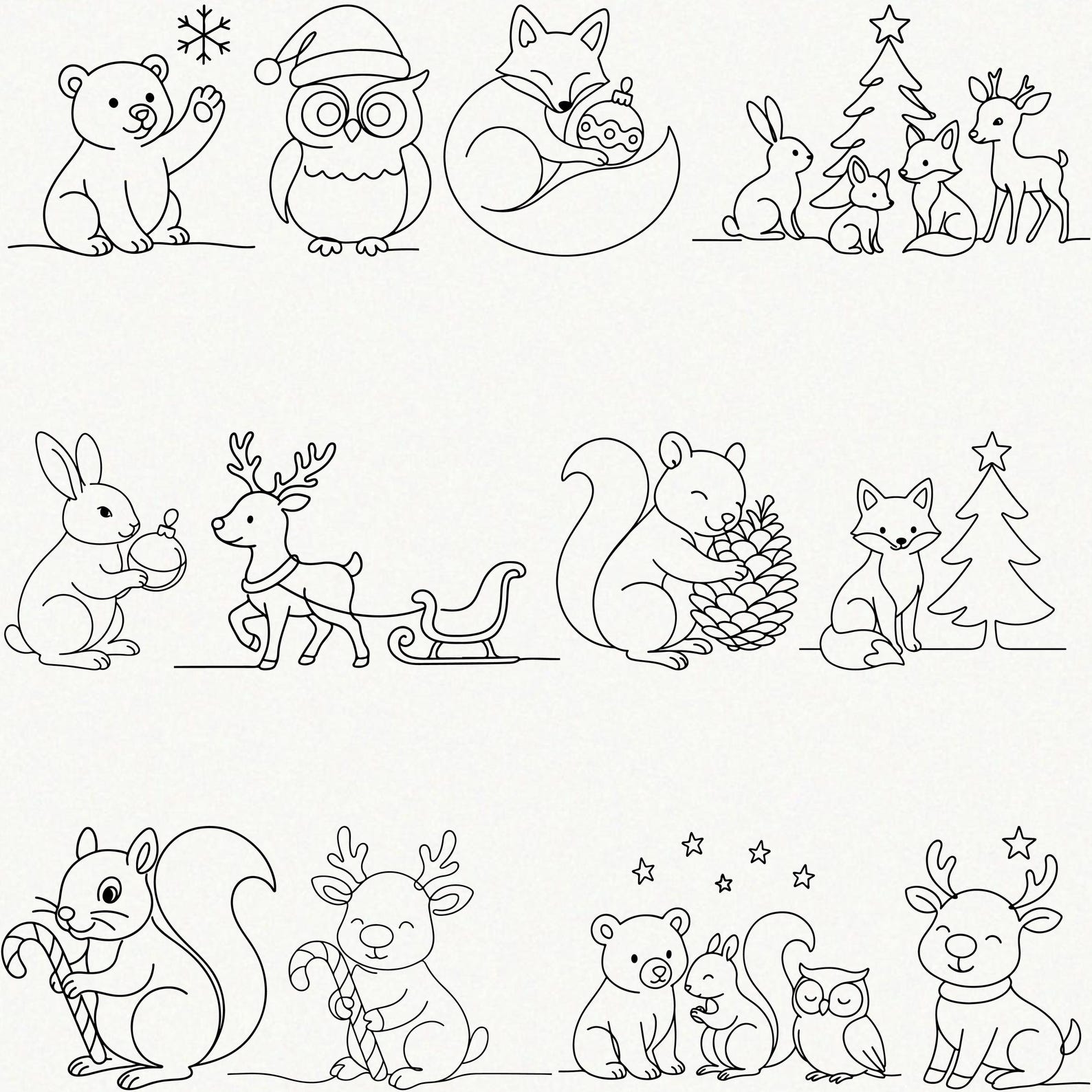 70 Christmas Woodland Animal SVG Bundle – Cute Winter Forest Animals ...