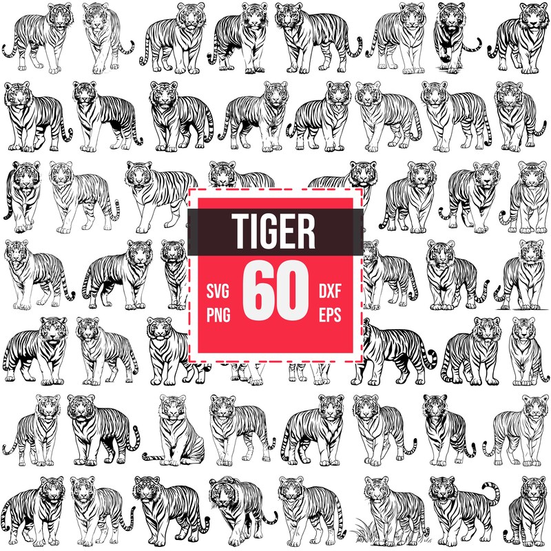 Tiger Svg - Etsy