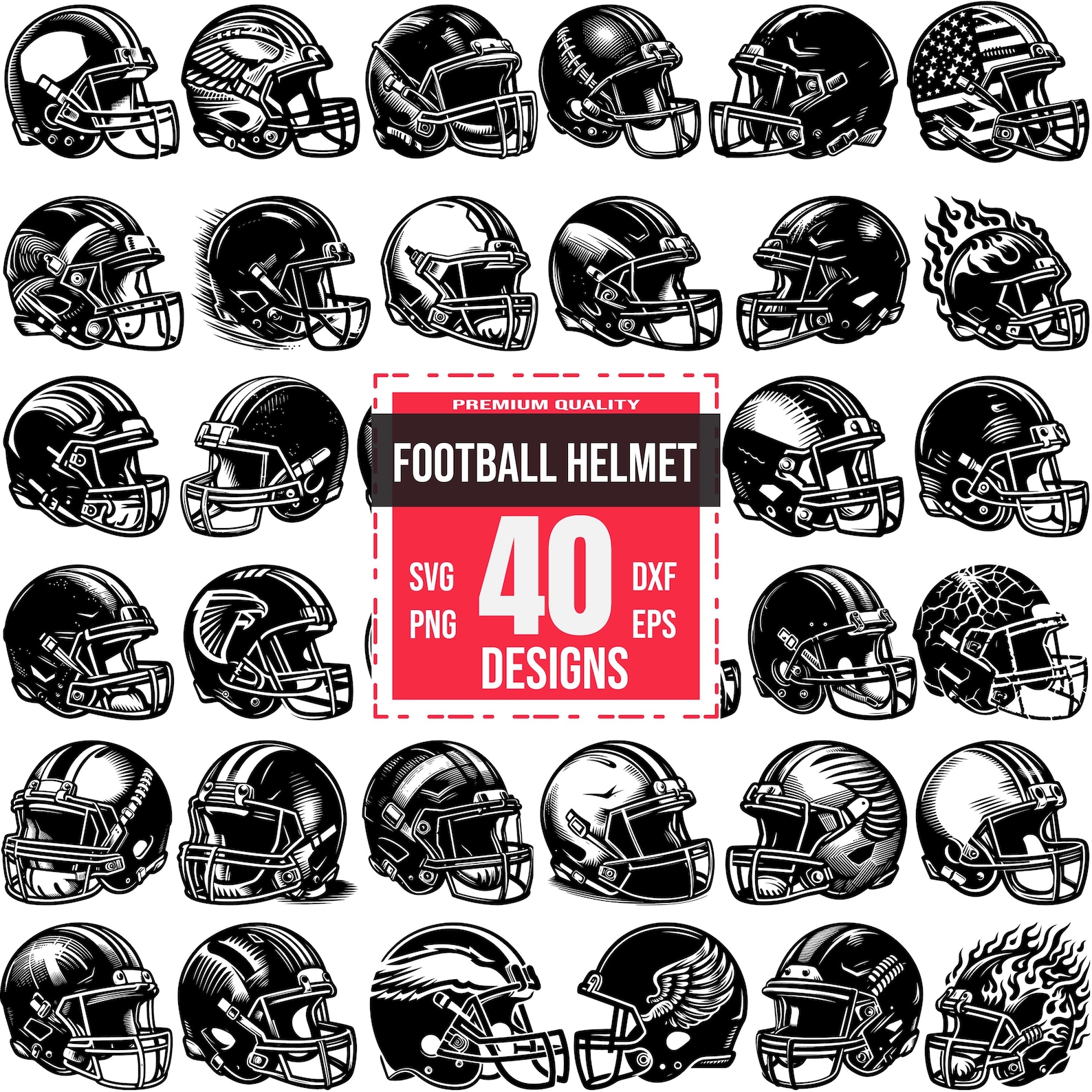 Football Helmet SVG Bundle | 40 Sports Designs | American Football ...