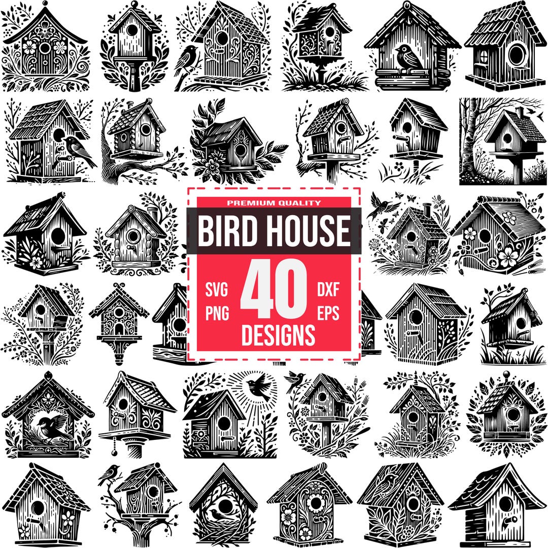 Bird House SVG Bundle | Cute & Rustic Birdhouse Designs | Garden Decor ...