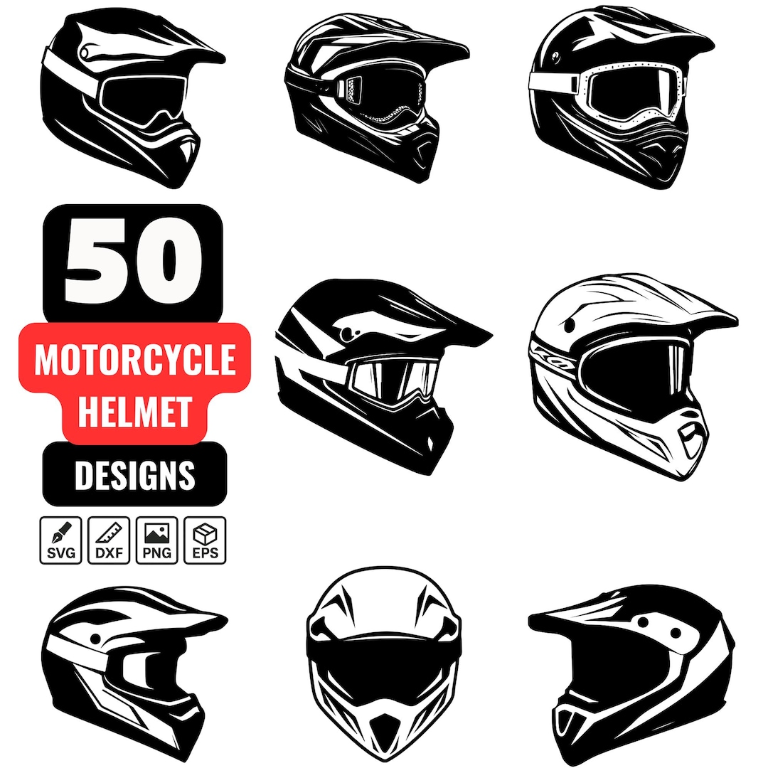 50 Detailed Motorcycle Helmet SVG Designs With Sport and Off-road ...