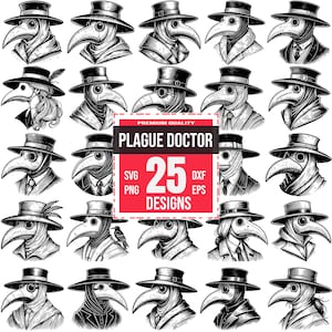 Plague Doctor Svg Bundle, Plague Doctor Png, Plague Mask Svg, Medieval ...