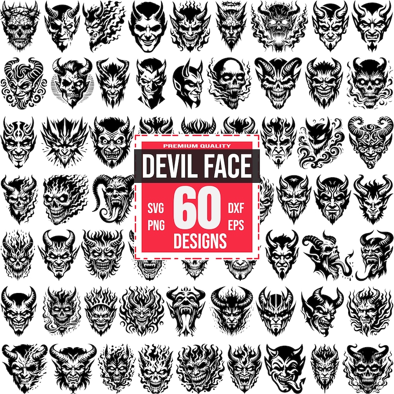 Devils Mask Svg - Etsy
