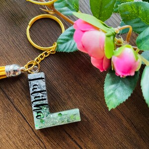 PERSONALISED Name Key Chain Custom Blue Letter Name Keychain With ...