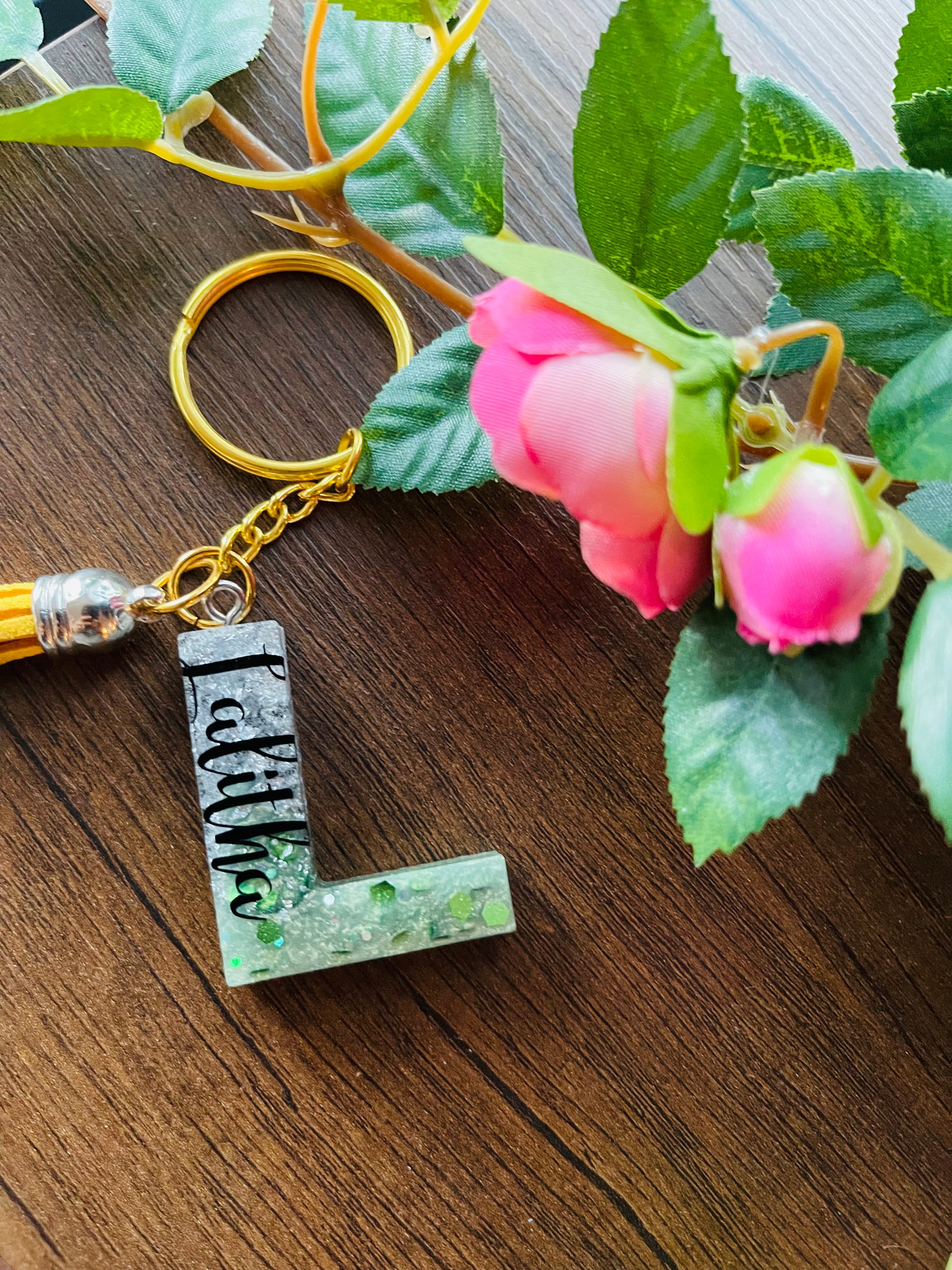 PERSONALISED Name Key Chain Custom Blue Letter Name Keychain - Etsy