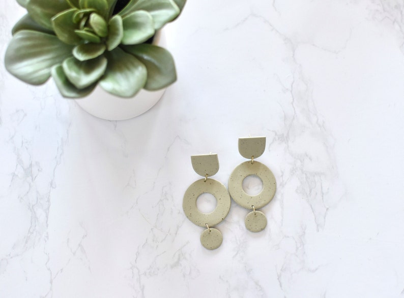 The Olive POLYMER CLAY EARRINGS Handmade Lightweight - Etsy