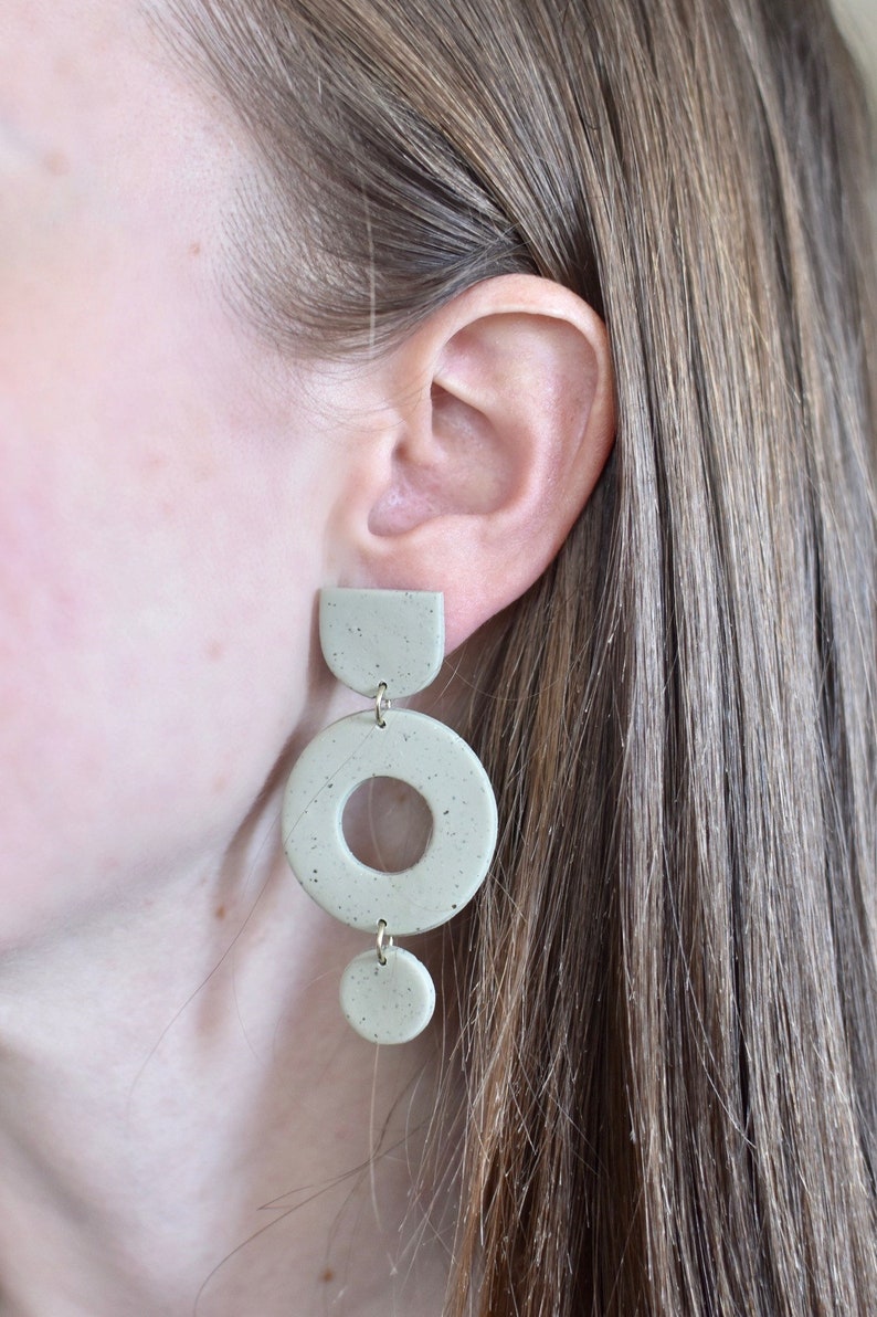 The Olive POLYMER CLAY EARRINGS Handmade Lightweight | Etsy