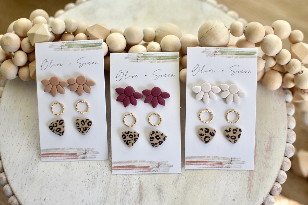 The Giulia Stud Set POLYMER CLAY EARRINGS Handmade - Etsy