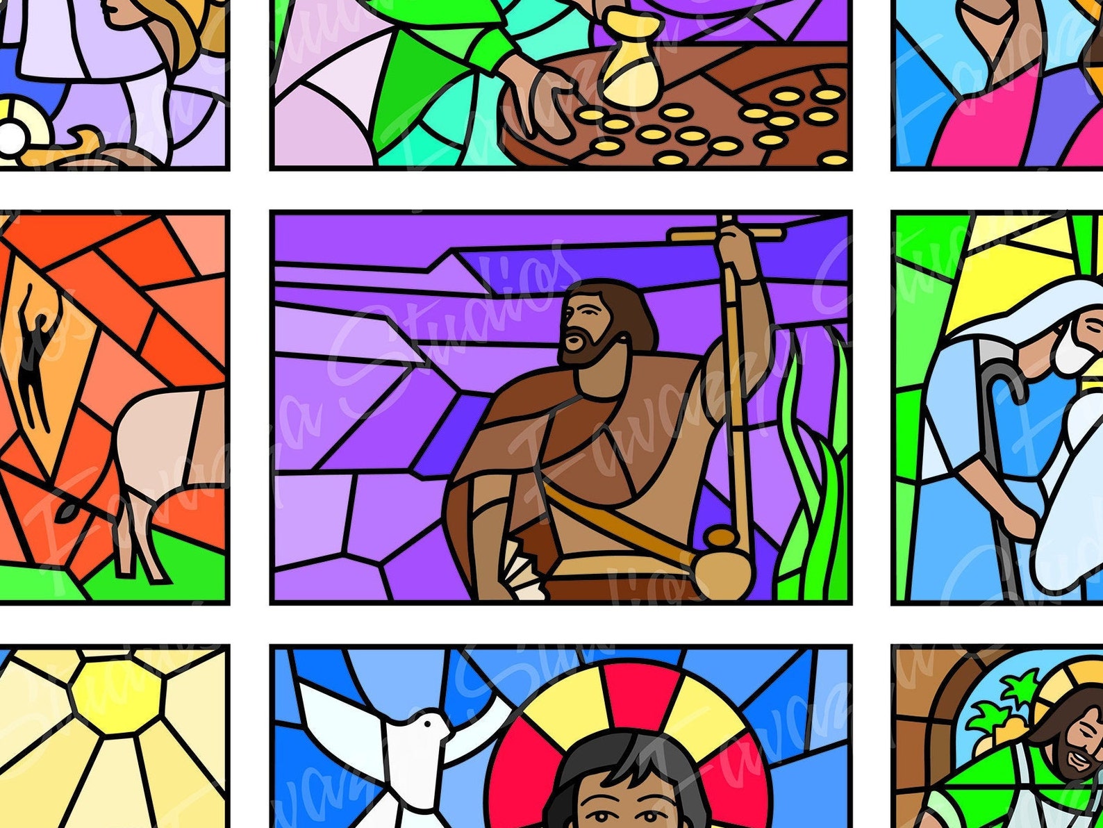 Religious - Stained Glass - Clip Art - Catholic - Church - Brochure ...