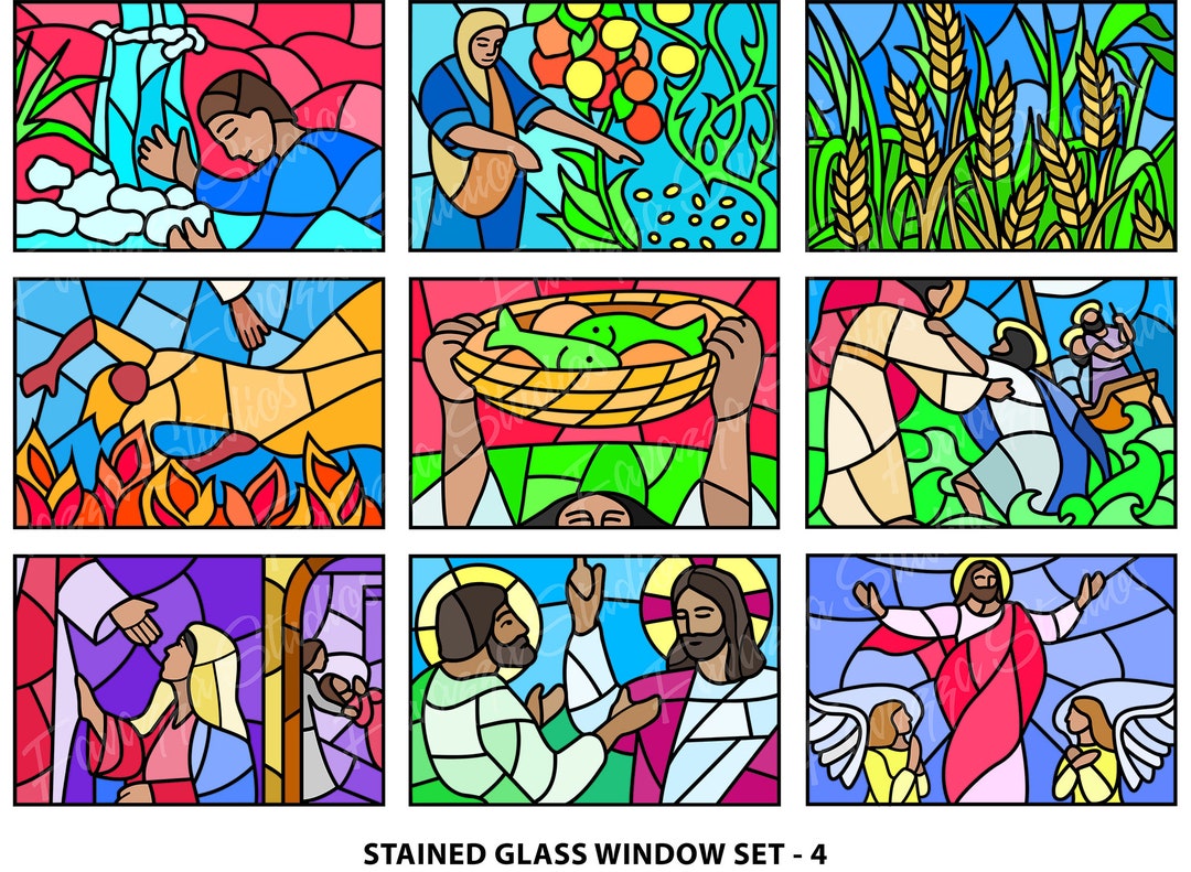 Religious - Stained Glass - Clip Art - Catholic - Church - Brochure ...