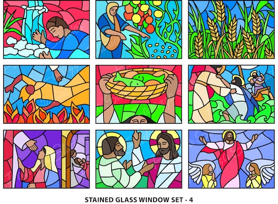 Religious Stained Glass Clip Art Catholic Church | Etsy