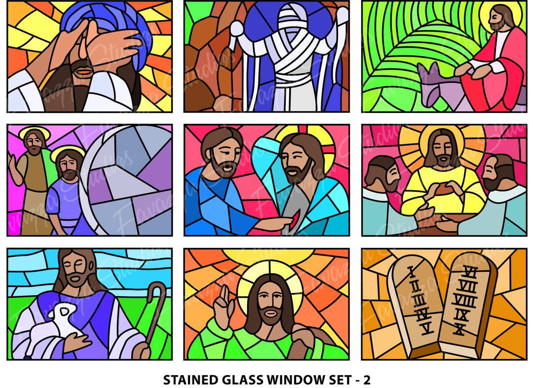 Religious Stained Glass Clip Art Catholic Church Brochure Scripture ...