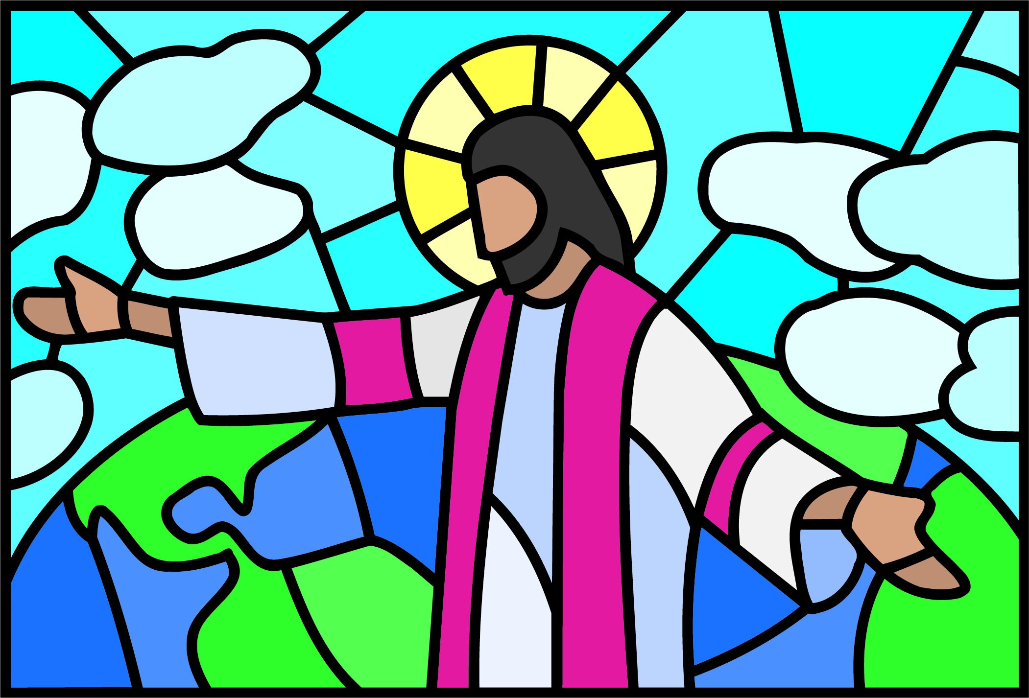 Religious - Stained Glass - Clip Art - Catholic - Church - Brochure ...