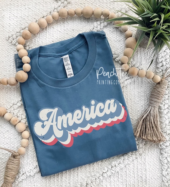 Retro America Patriotic T-shirtdistressed America T-shirt - Etsy
