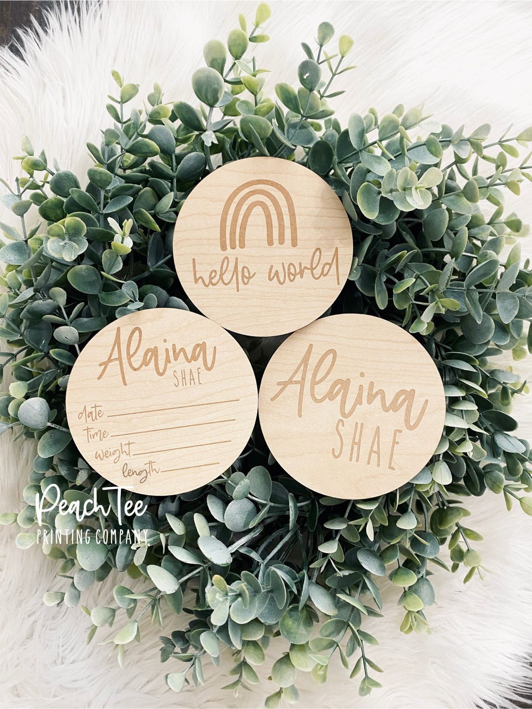 Personalized Wooden Baby Name Announcement Sign, Birth Reveal - Etsy