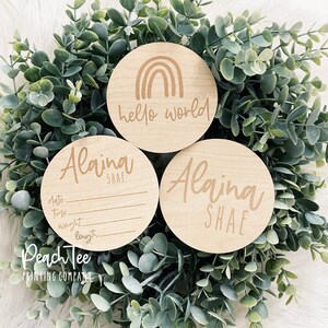 Wooden Baby Name Announcement Sign, Wood Sign for Birth Reveal, Baby ...