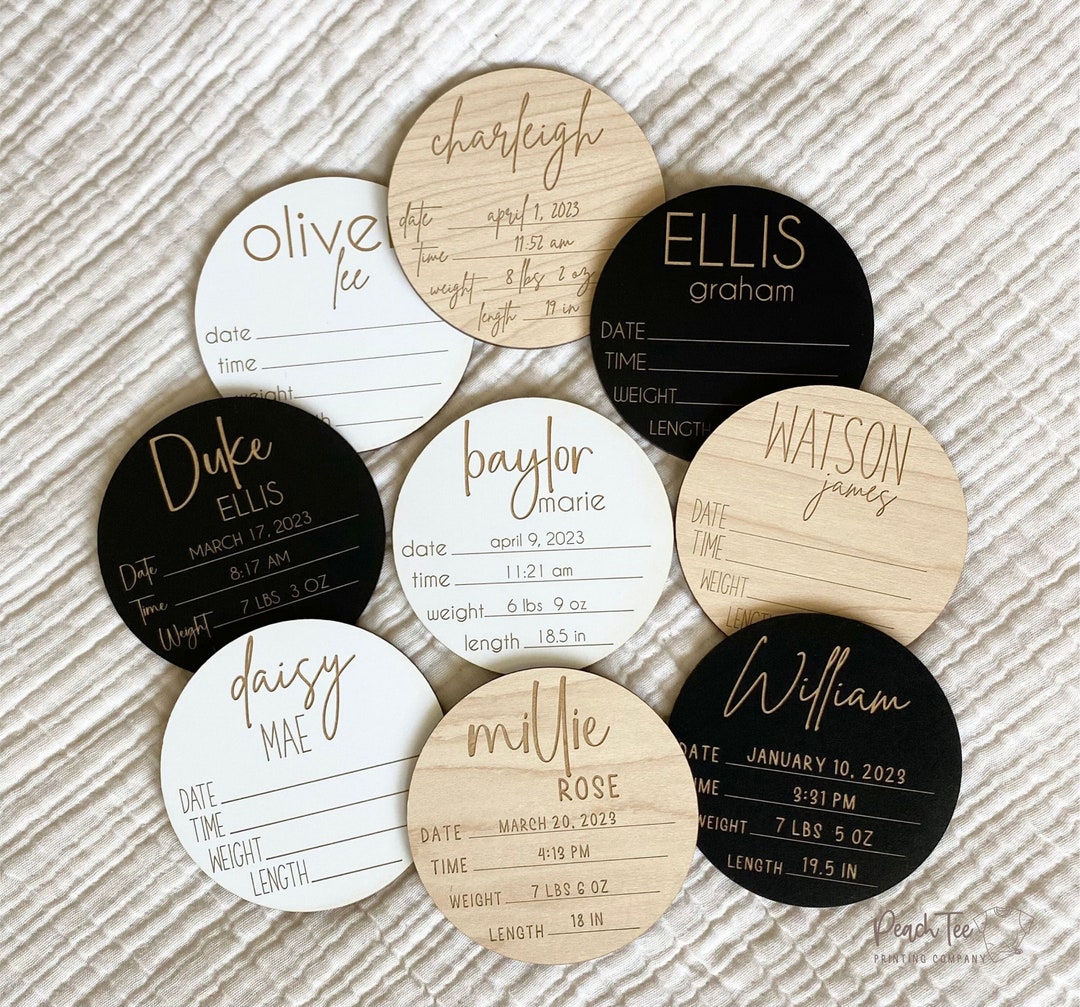 Engraved Baby Birth Announcement Sign, Photo Prop - Etsy
