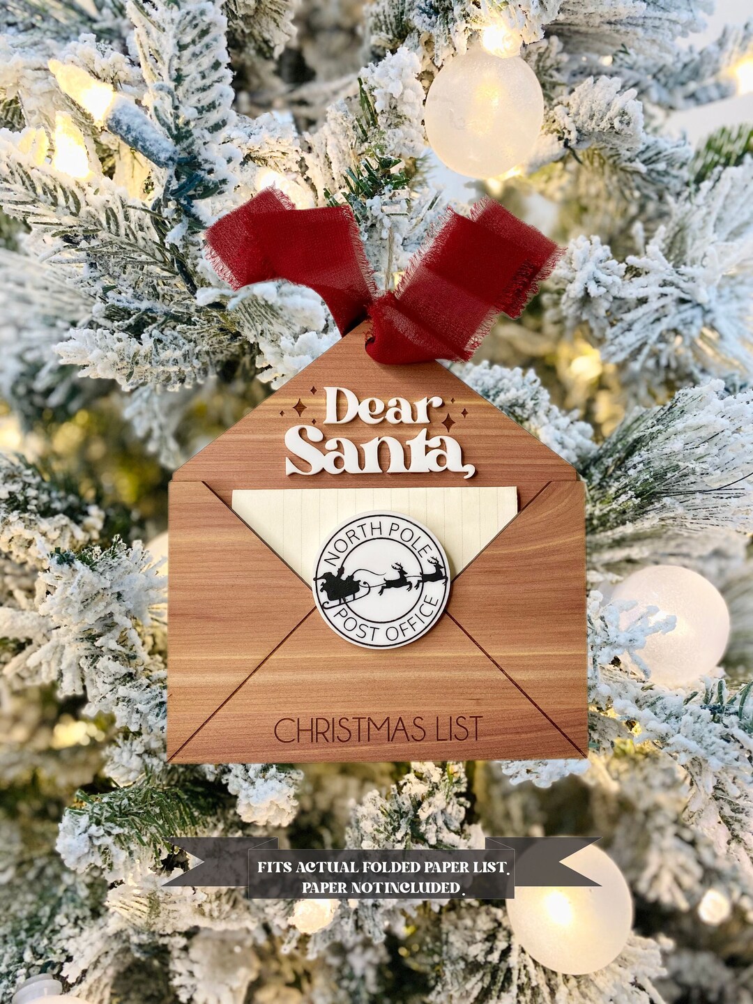 Dear Santa Christmas List Letter Hanging Ornament Kids Gift ...