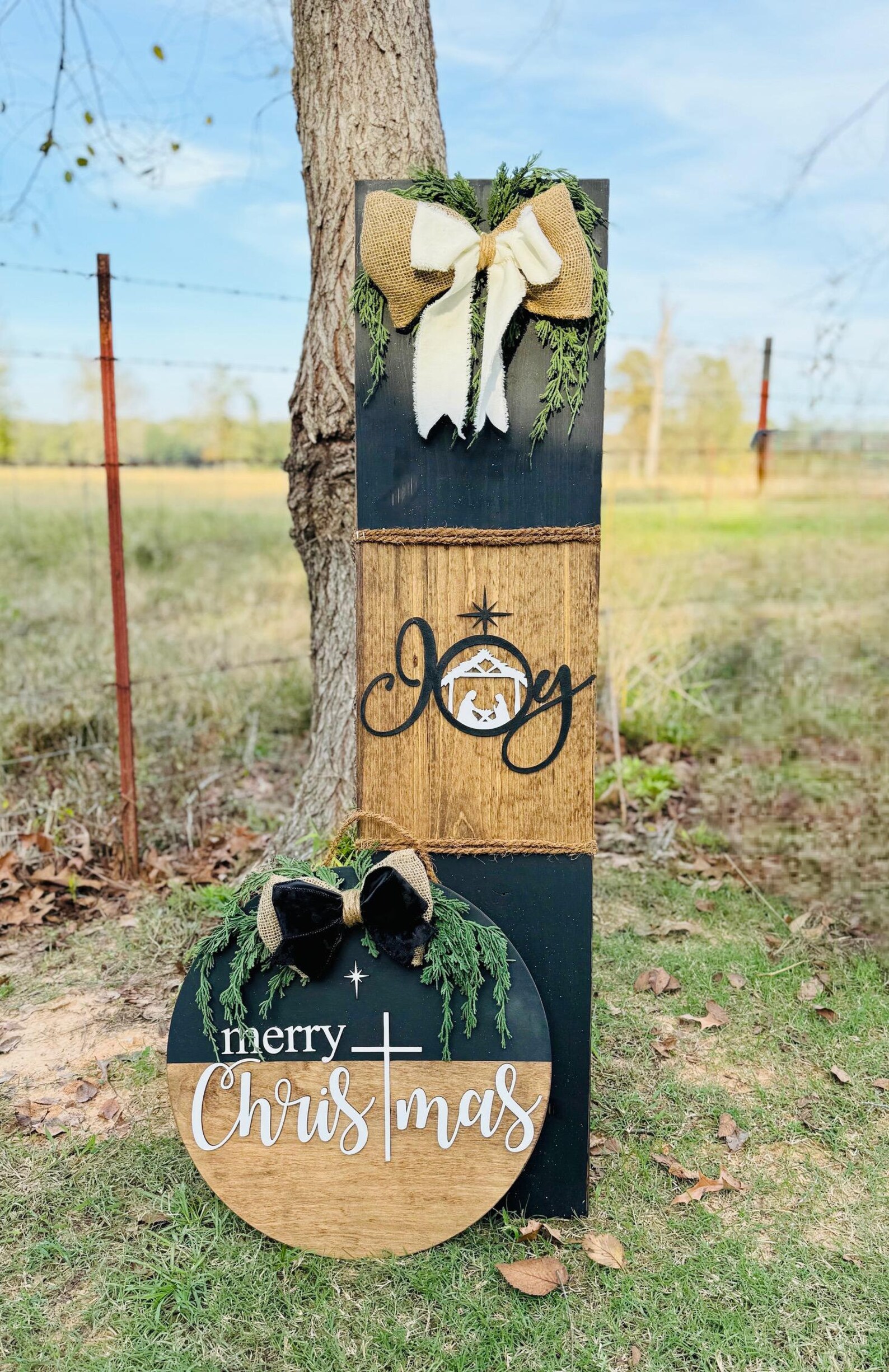 Christmas Porch Leaner Sign, Joy Nativity Door Decor - Etsy