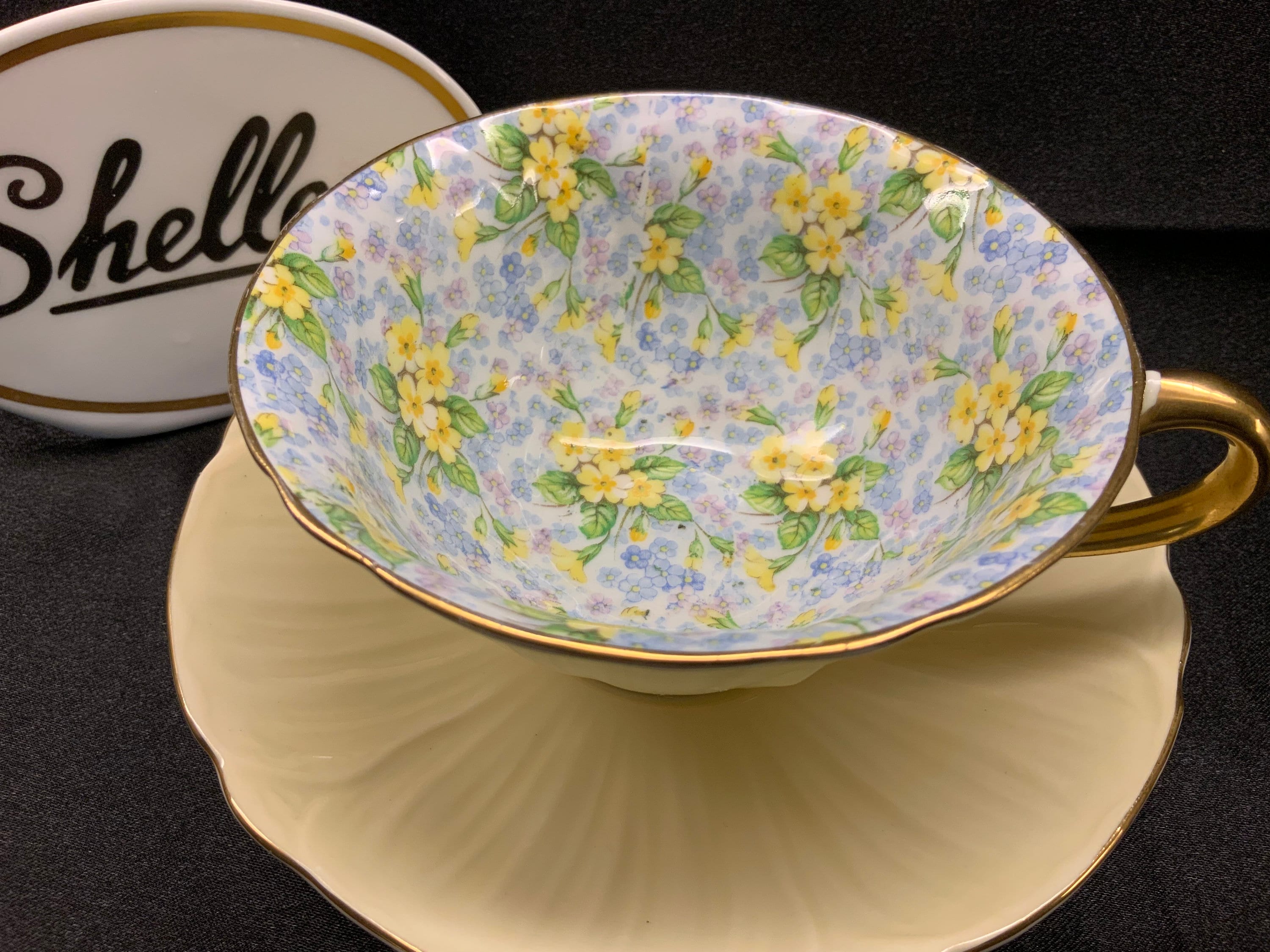 Shelley Primrose Chintz Footed Oleander Cup and Saucer - Etsy