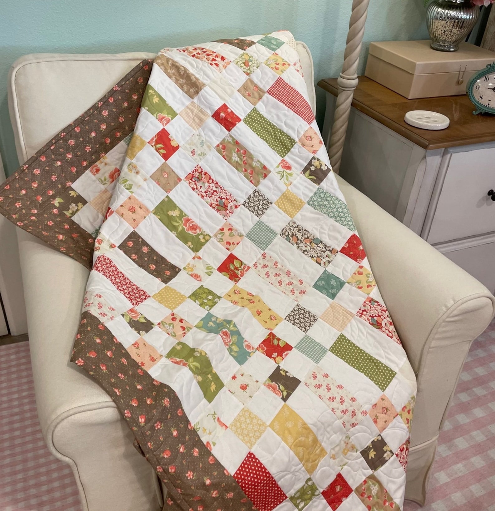 Floral Patchwork Handmade Quilt - Etsy