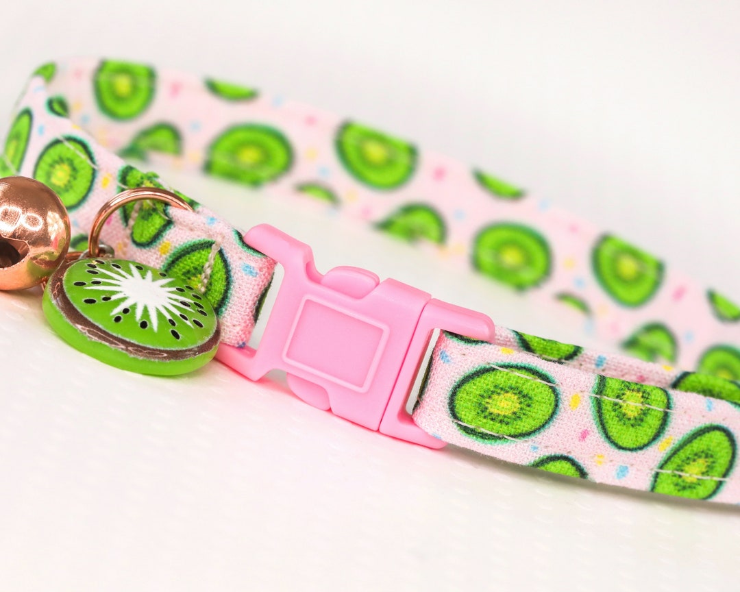 Kiwi Cat Collar With Bell and Charm Breakaway Cat Kiwi - Etsy