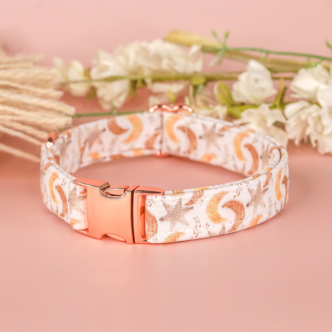 Luna Dog Collar, Moon and Star Dog Collar, Designer Pet Collar ...