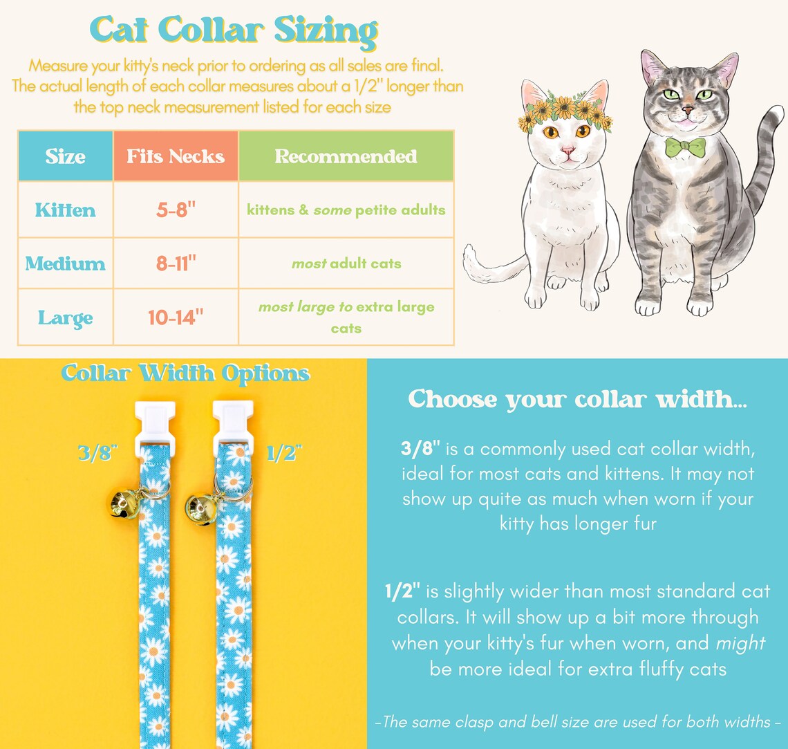 Sage Green Daisy Cat Collar Floral Breakaway Cat Collar With - Etsy