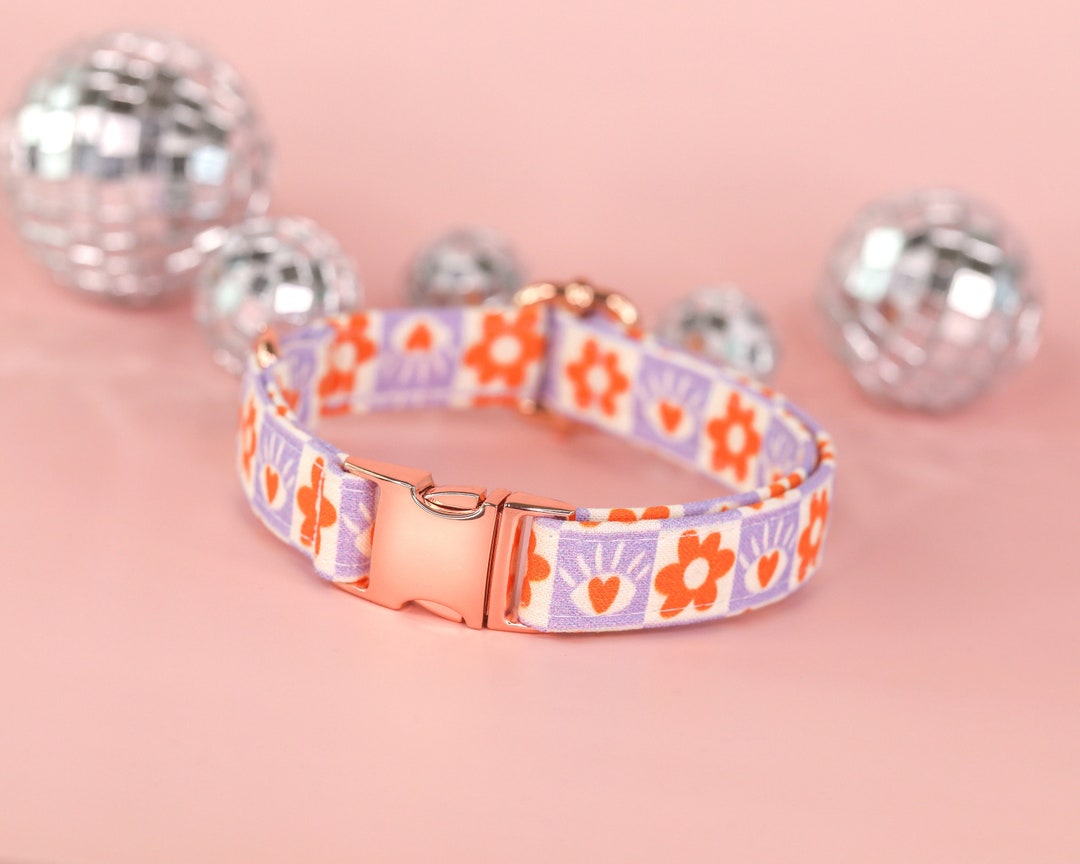 Daisy Checkered Dog Collar Y2k Dog Collar Cute Retro Dog - Etsy
