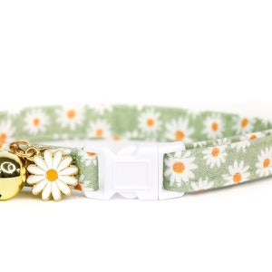 Sage Green Daisy Cat Collar Floral Breakaway Cat Collar With - Etsy